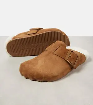 Balenciaga Sunday Shearling-lined Suede Mules
