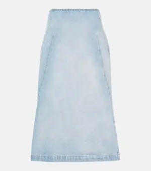 Dries Van Noten Denim Midi Skirt - Blue