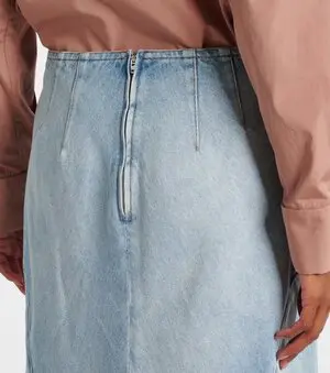Dries Van Noten Denim Midi Skirt - Blue