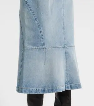 Dries Van Noten Denim Midi Skirt - Blue