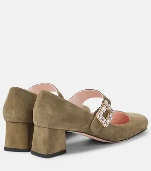 ROGER VIVIER Trés Vivier 45 Suede Pumps