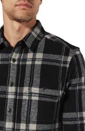 7 Diamonds Generation Plaid Stretch Flannel Button-up Overshirt