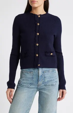 Mango Textured Knit Cardigan