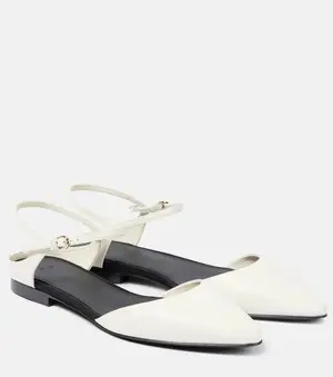 Co Leather Slingback Flats - White