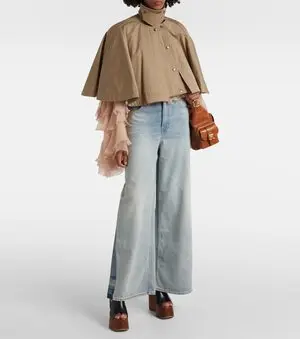 Chloé Cropped Cotton Gabardine Cape