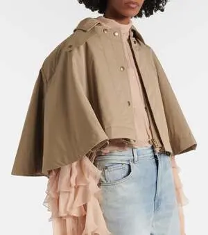 Chloé Cropped Cotton Gabardine Cape