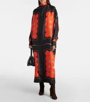 Khaite Lexi Printed Maxi Dress - Orange
