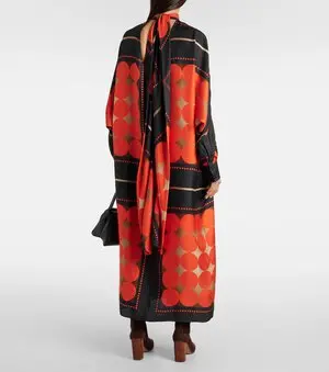 Khaite Lexi Printed Maxi Dress - Orange