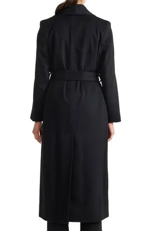Sofia Cashmere Wrap Coat - Black