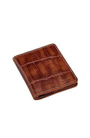 SAREP + ROSE Bifold Wallet With Money Clip - Croc Brown