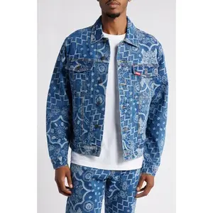 ICECREAM Floral Jacquard Denim Trucker Jacket - Dodger