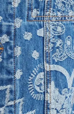 ICECREAM Floral Jacquard Denim Trucker Jacket