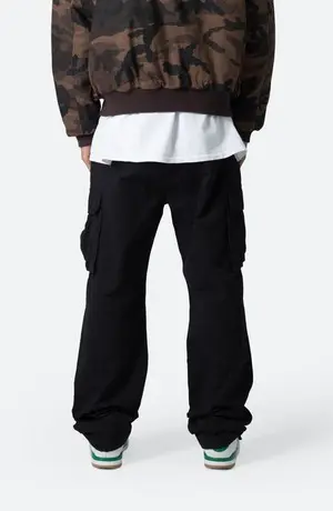 Mnml Ultra Baggy Cotton Cargo Pants - Black