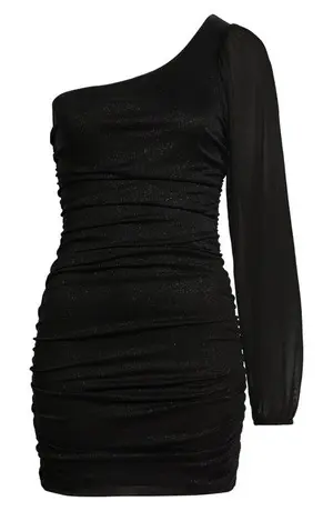 JUMP APPAREL One-shoulder Metallic Mini Dress