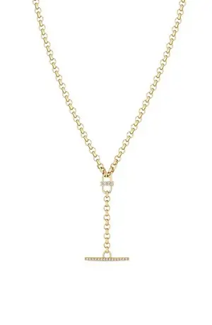 Zoe Chicco Diamond Y-necklace - 14k Yellow Gold