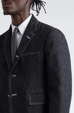 Thom Browne Unconstructed Classic Denim Sport Coat