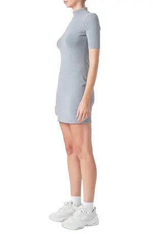 GREY LAB Soft Mock Neck Body-con Minidress
