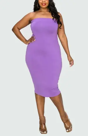 L I V D Willow Strapless Jersey Dress - Lilac