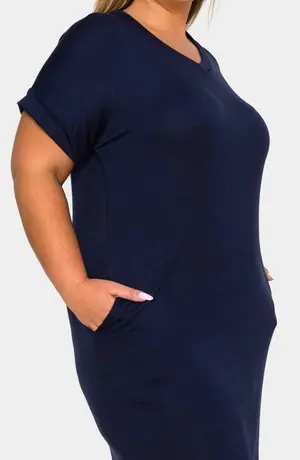 L I V D Mia Everyday T-shirt Dress - Navy