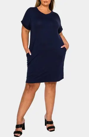 L I V D Mia Everyday T-shirt Dress - Navy