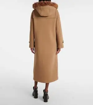 Burberry Faux Fur-trimmed Wool Coat