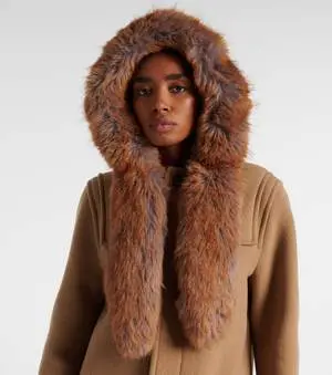 Burberry Faux Fur-trimmed Wool Coat