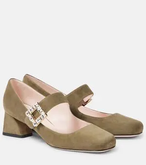 ROGER VIVIER Tres Vivier 45 Suede Pumps
