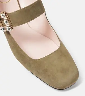 ROGER VIVIER Tres Vivier 45 Suede Pumps