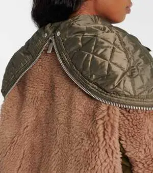 Sacai Faux Fur And Twill Jacket