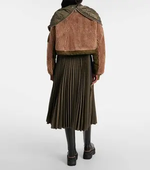 Sacai Faux Fur And Twill Jacket