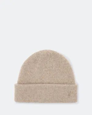 ALLSAINTS Bailey Wool Ramskull Beanie - Brown
