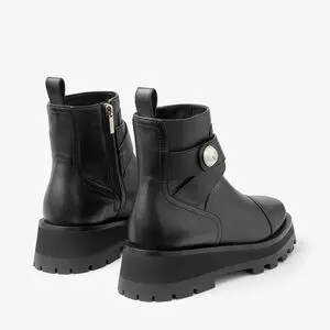 JIMMY CHOO Meena Leather Flat Boots - Black