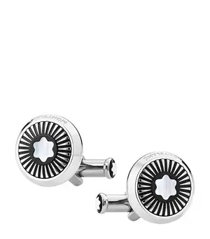 Montblanc Stainless Steel And Mother-of-pearl Star Cufflinks - Silver