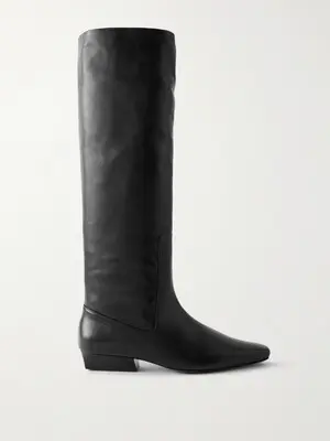 Staud Wally Leather Knee Boots - Black