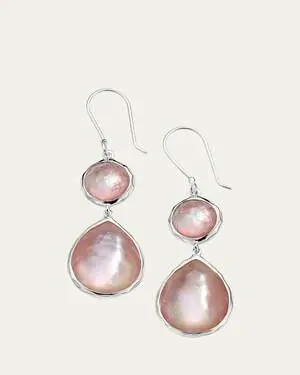 Ippolita Sterling Silver Double Drop Earrings - Brown Shell
