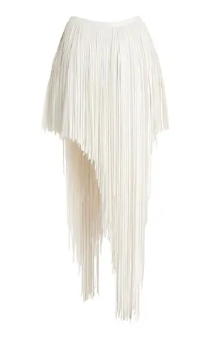 Proenza Schouler Phia Fringed Leather Silk Skirt