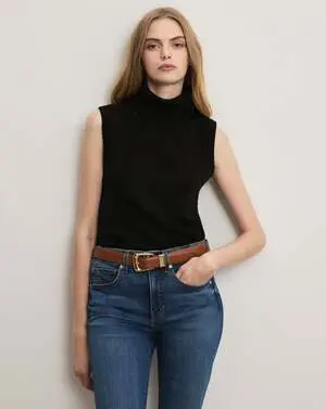 Veronica Beard Mazzy Cashmere Sleeveless Sweater - Black