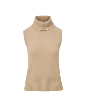 Veronica Beard Mazzy Cashmere Sleeveless Sweater - Oatmeal