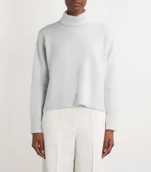 JOSEPH Brushed Cashmere-blend High-neck Sweater