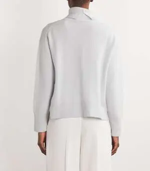 JOSEPH Brushed Cashmere-blend High-neck Sweater