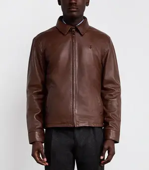 Polo Ralph Lauren Leather Blouson Jacket - Brown