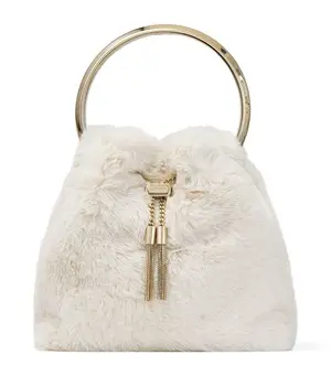 JIMMY CHOO Faux Fur Bon Bon Top-handle Bag