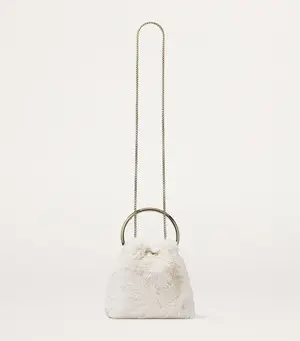 JIMMY CHOO Faux Fur Bon Bon Top-handle Bag