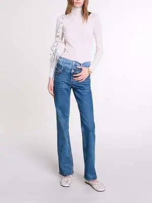 Maje Cotton Straight-leg Jeans - Blue