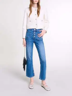 Maje Cotton Tweed Jacket - Ecru