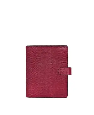 HYER GOODS Traveler's Wallet With Coin Pocket - Cherry Red Lizard