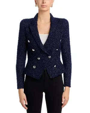 L'Agence Bethany Knit Blazer - Midnight/nickle