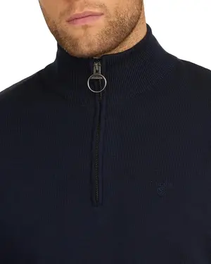 Barbour Cotton Half Zip Knitted Jumper - Navy