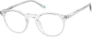 Zenni Optical Tortoiseshell Round Frame Glasses - Clear
