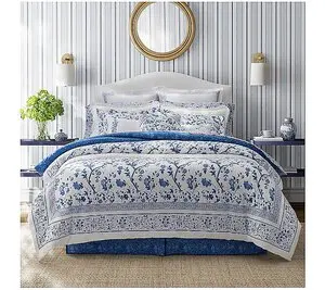 Laura Ashley Charlotte China Blue Twin Comforte Set - One-color